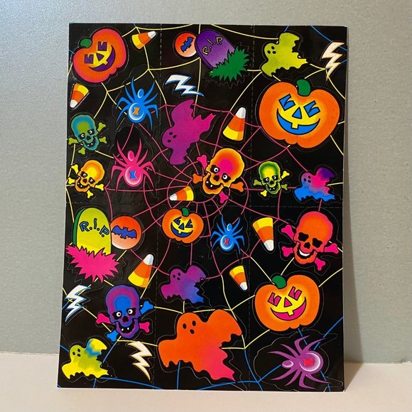 Lisa Frank | Other | Vintage Lisa Frank Ghosts Pumpkins Skeletons ...